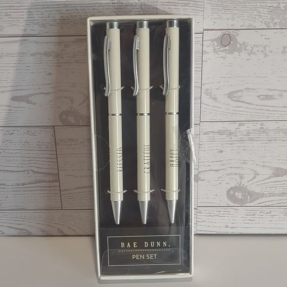 Rae Dunn | Office | Rae Dunn Ballpoint Pen Set Blessed Grateful Happy 3 ...